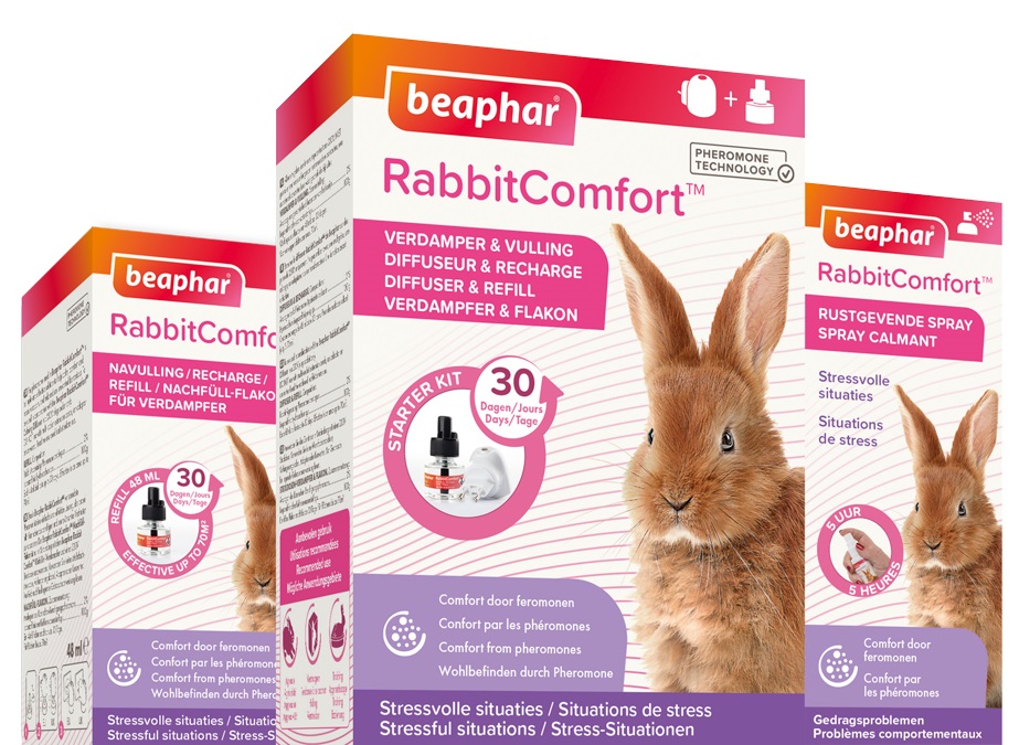 The Beaphar RabbitComfort® Calming Range helps rabbits feel at ease ...